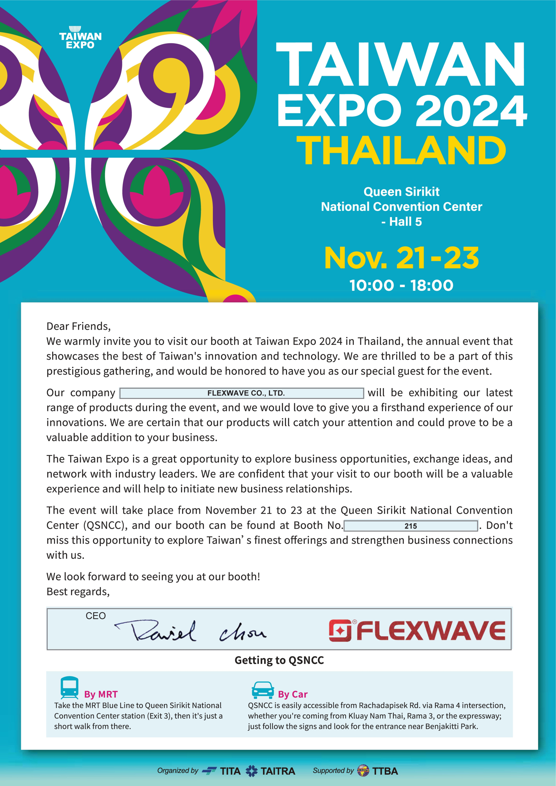 FLEXWAVE to Exhibit at the 2024 Taiwan Expo in Thailand – Net Zero ...